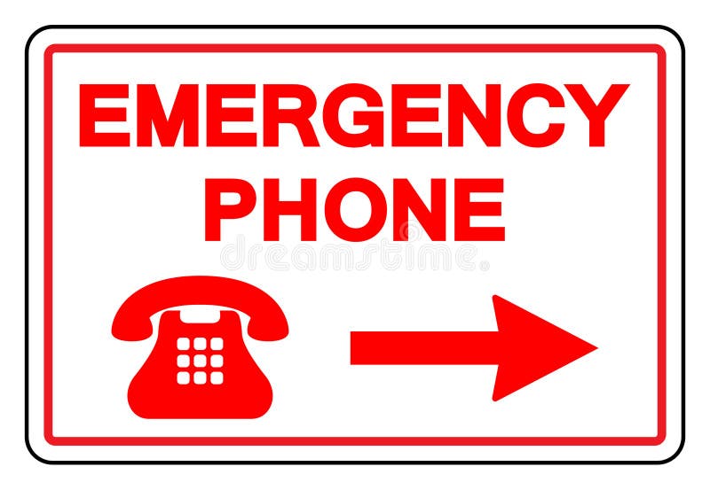 Emergency Phone Right Arrow Symbol Sign, Vector Illustration, Isolate ...