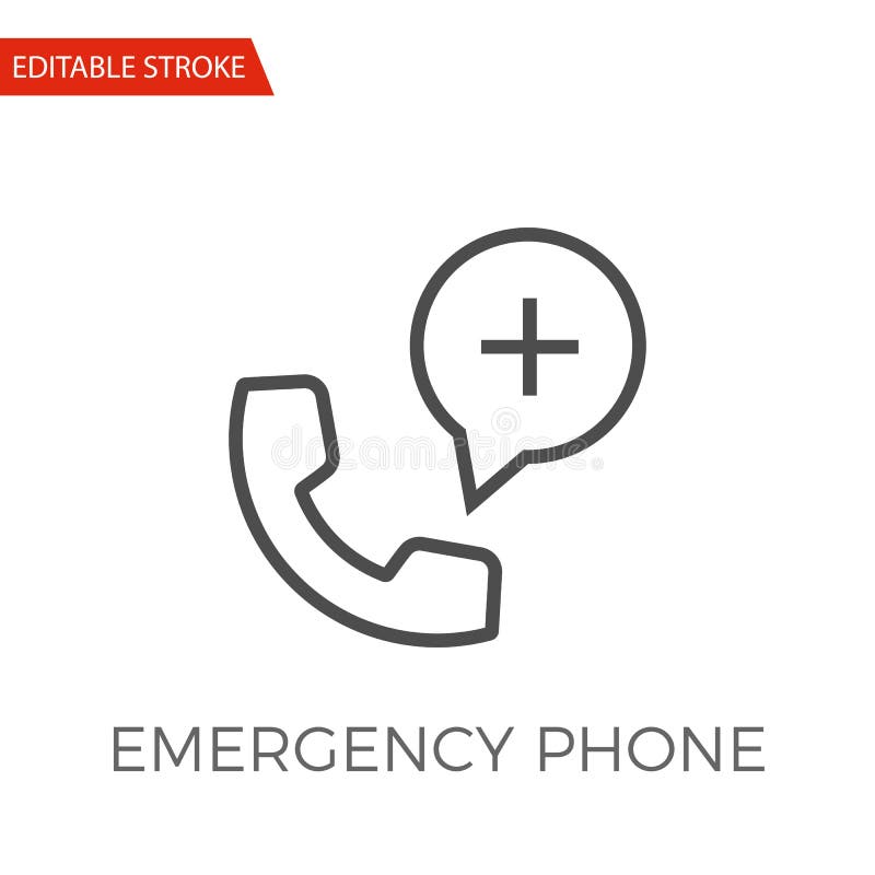 Emergency Phone Vector Icon Stock Vector - Illustration of medicine ...