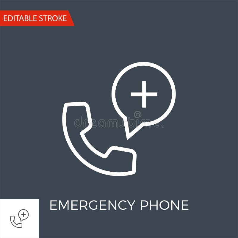 Emergency Phone Vector Icon Stock Vector - Illustration of medicine ...