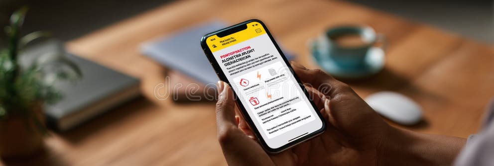 Emergency Poison Alert App Displayed on Smartphone in Home Office ...