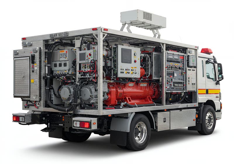 Emergency Power Generator Unit Integrated within Mobile Truck Featuring ...