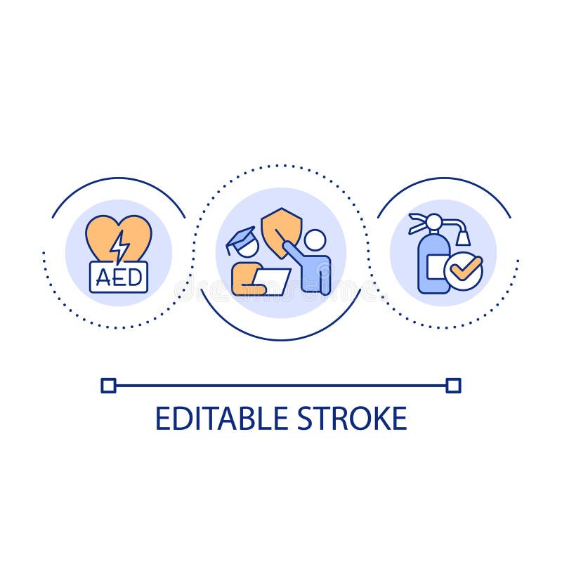 Emergency Preparedness for Workers Loop Concept Icon Stock Vector ...