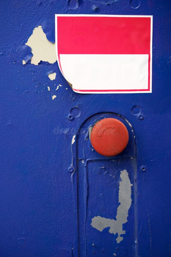 Emergency Push Button with Blank Red and White Sticker Stock Photo ...