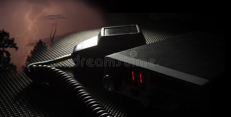 Emergency Radio on Channel 11 with Lightning Behind Stock Image - Image ... Emergency Radio on Channel 11 with Lightning Behind Stock Image - Image ...
