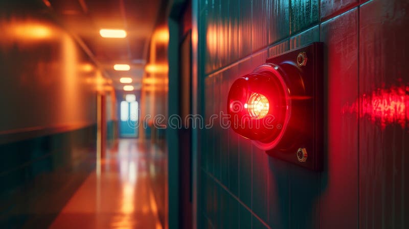 Emergency Red Light Exit Alarm Essential Safety Signal for Fire ...