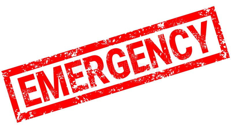 Emergency Red Rubber Stamp on White Background. Emergency Stamp Sign ...