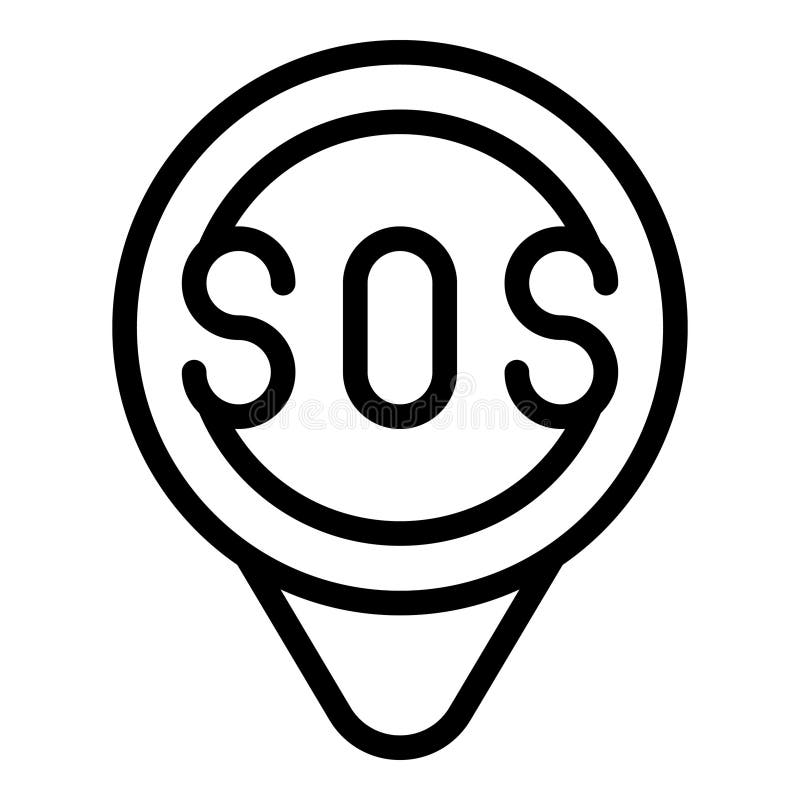 Emergency Request Location Icon Outline Vector. First Aid Place Stock ...