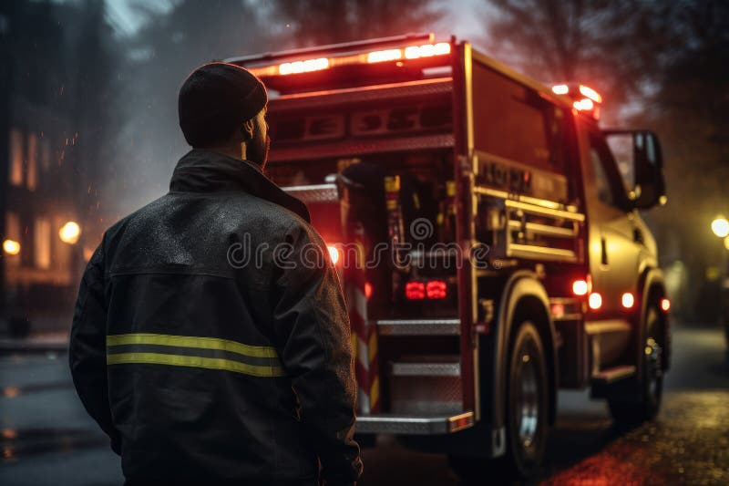 Emergency Rescue Person, Fire Truck Stock Image - Image of fighter ...