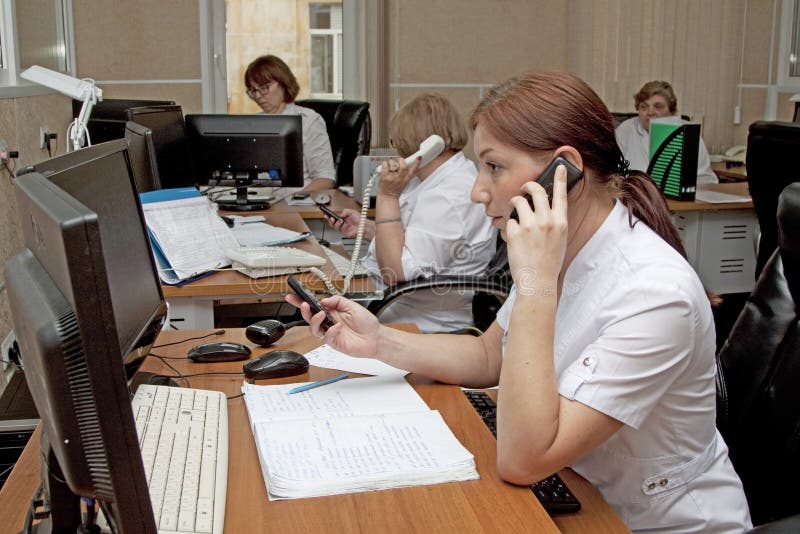 Emergency Rescue Service Dispatcher in the Control Room Editorial ...