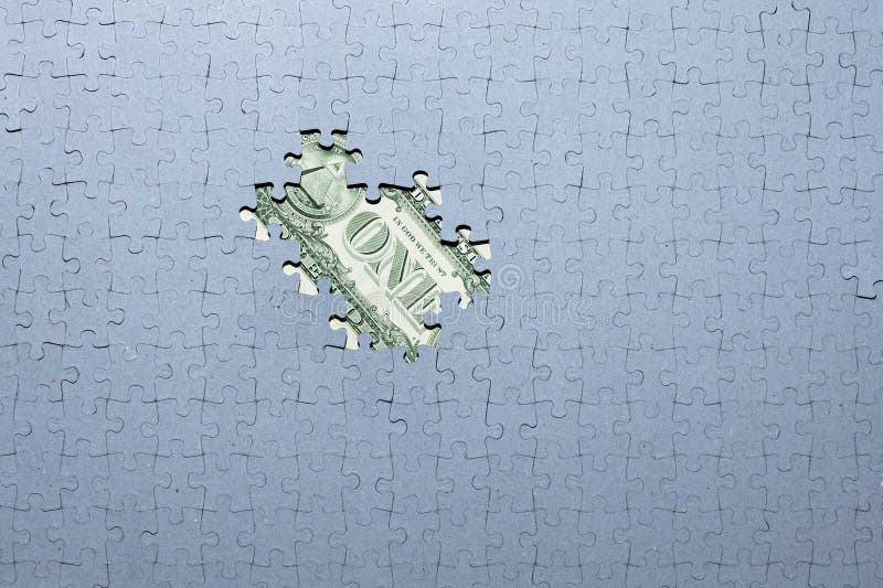 Emergency Reserve, Hidden Assets. Puzzle Pieces on Dollar Background ...