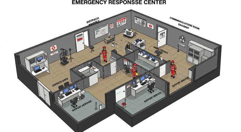 Emergency Response Center Diagram Features a Series of Interconnected ...