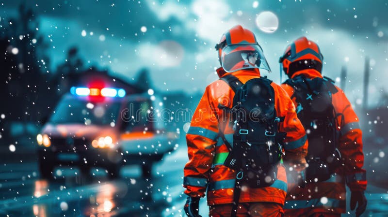 Emergency Response Team Coordinating during a Disaster Stock ...