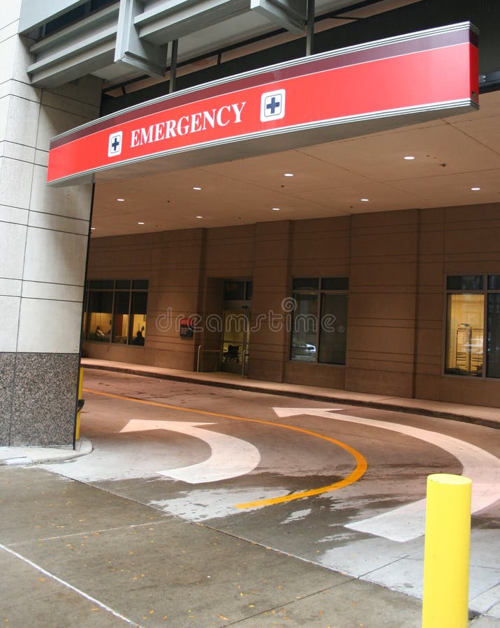 Emergency Room Entrance at a Hospital Stock Image - Image of treatment ...