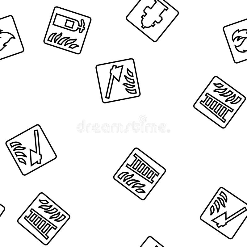 Emergency Safety Security Danger Vector Seamless Pattern Stock Vector ...