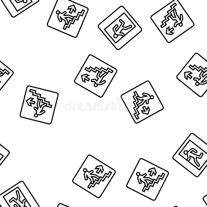 Emergency Safety Security Danger Vector Seamless Pattern Stock ...