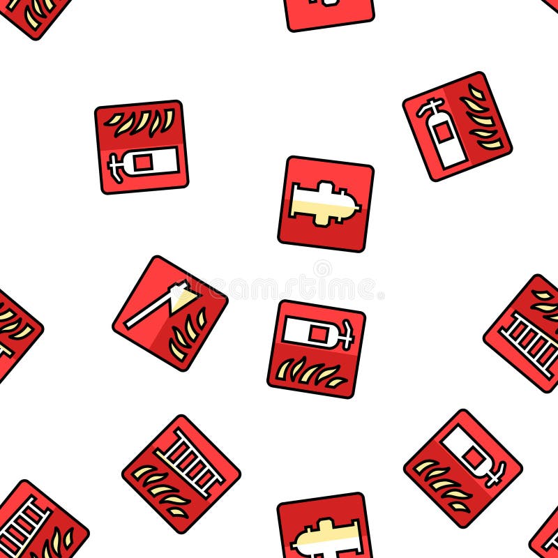 Emergency Safety Security Danger Vector Seamless Pattern Stock Vector ...