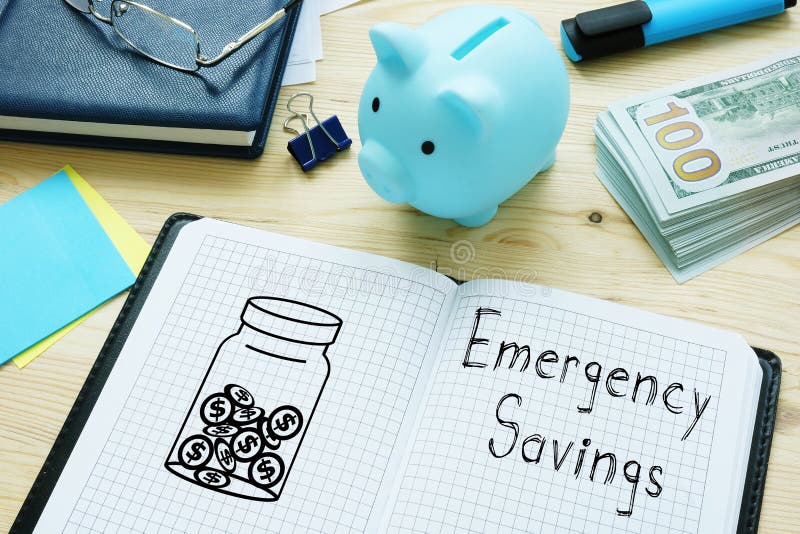 Emergency Savings are Shown on the Photo Using the Text Stock Image ...