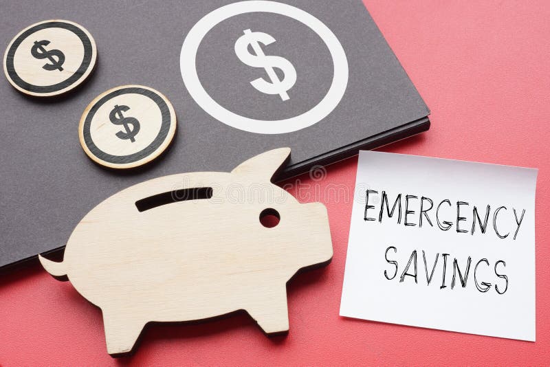 Emergency Savings are Shown on the Photo Using the Text Stock Image ...