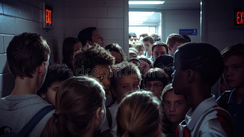 Emergency School Safety Drill Stock Illustration - Illustration of ...