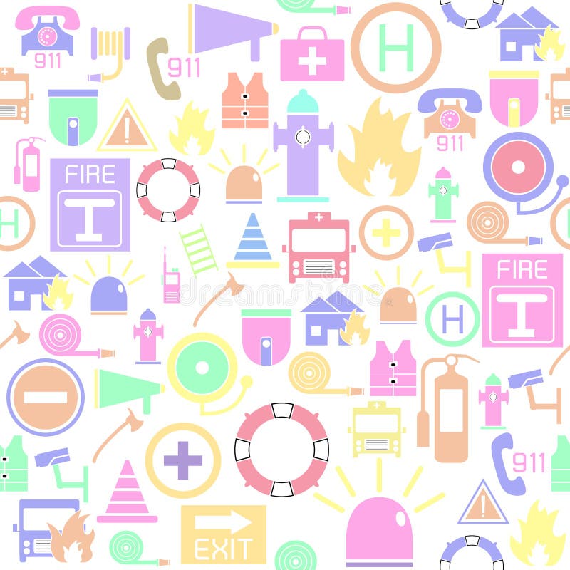 Emergency Seamless Pattern Background Icon Stock Vector - Illustration ...