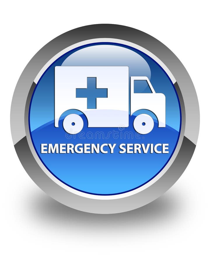 Emergency Service Glossy Blue Round Button Stock Illustration ...