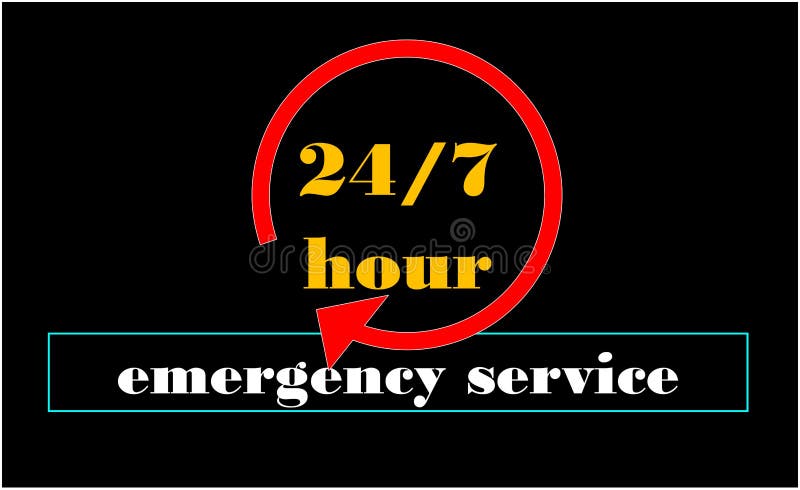 Emergency Service. Round-the-clock Customer Service Stock Illustration ...