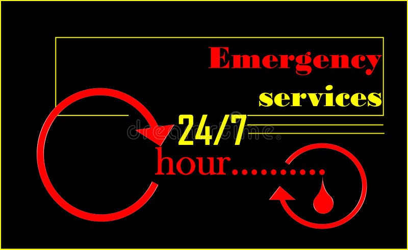 Emergency Service. Round-the-clock Customer Service Stock Illustration ...