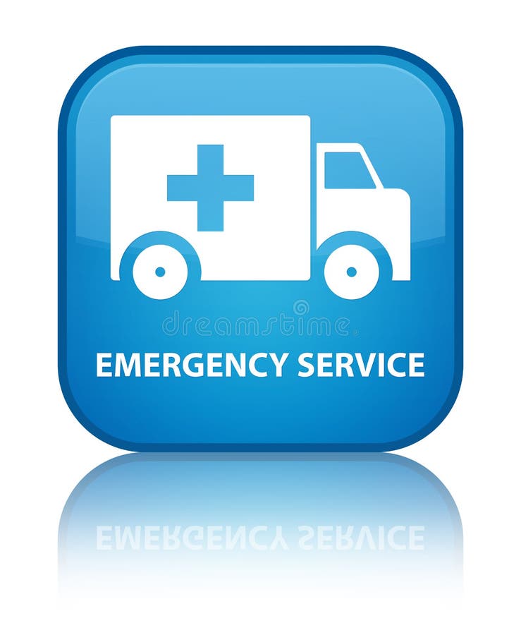 Emergency Service Special Cyan Blue Square Button Stock Illustration ...