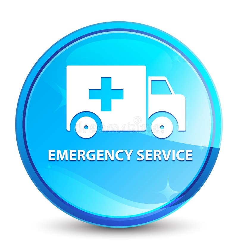 Emergency Service Splash Natural Blue Round Button Stock Vector ...