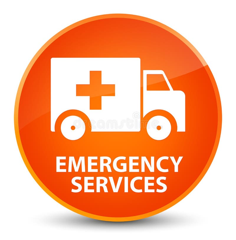 Emergency Services Elegant Orange Round Button Stock Illustration ...