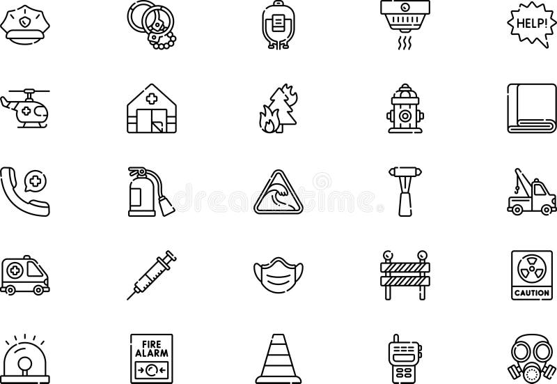 Emergency Services Icons Collection is a Vector Illustration with ...