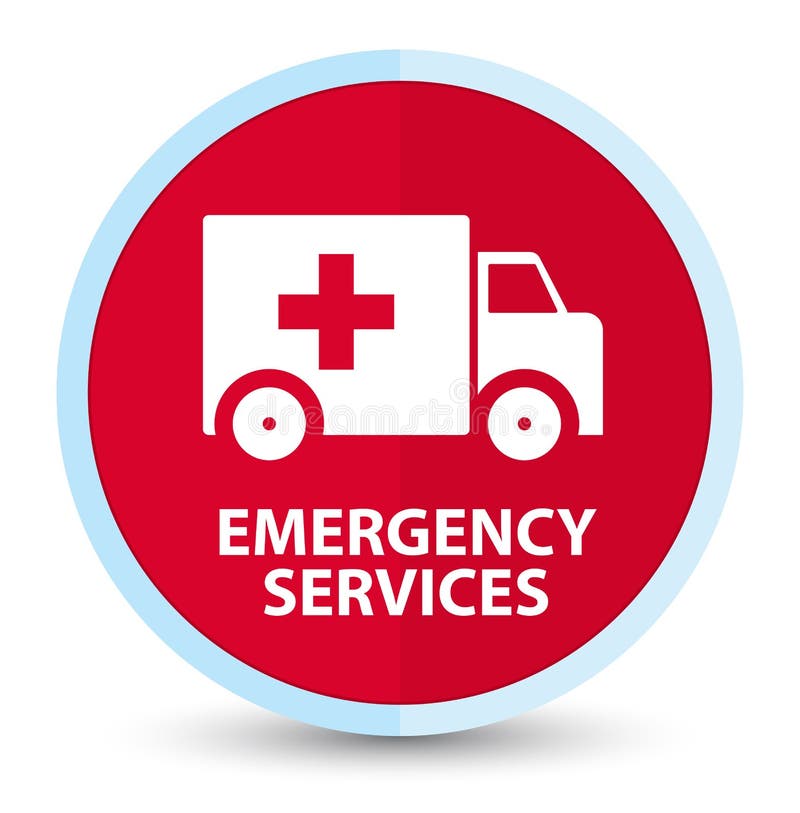 Emergency Services Flat Prime Red Round Button Stock Vector ...