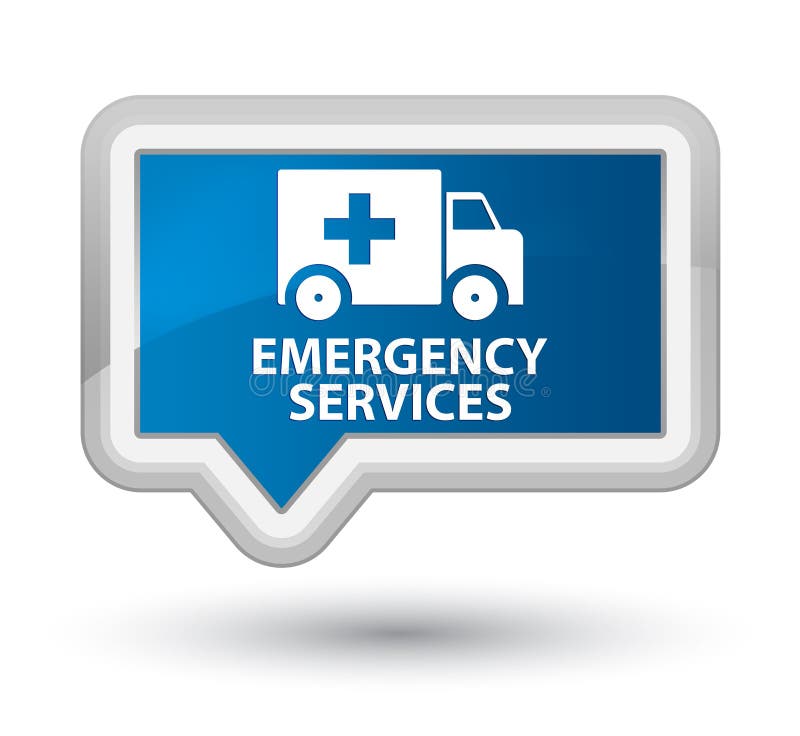Emergency Services Prime Blue Banner Button Stock Illustration ...