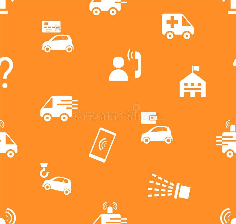 Emergency Services, Seamless Pattern, Flat, Orange, Vector Stock Vector ...