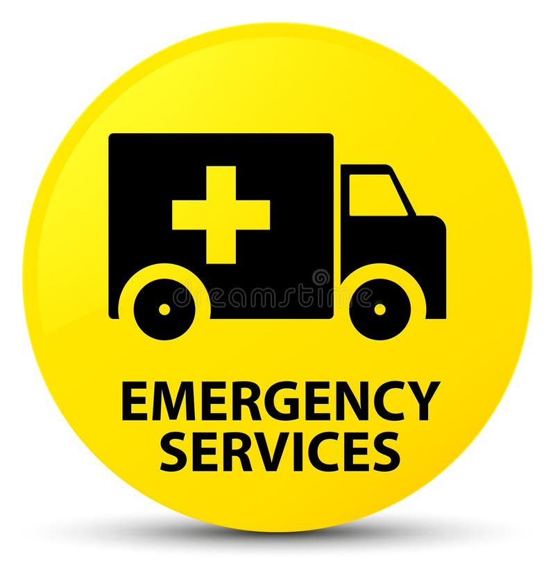 Emergency Services Yellow Round Button Stock Illustration ...