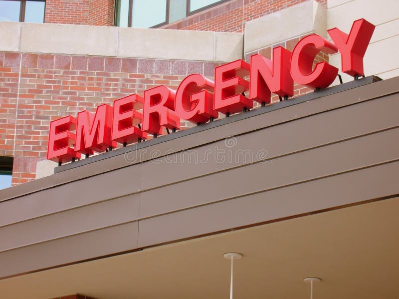 EMERGENCY Sign stock photo. Image of window, brick, brown - 106346