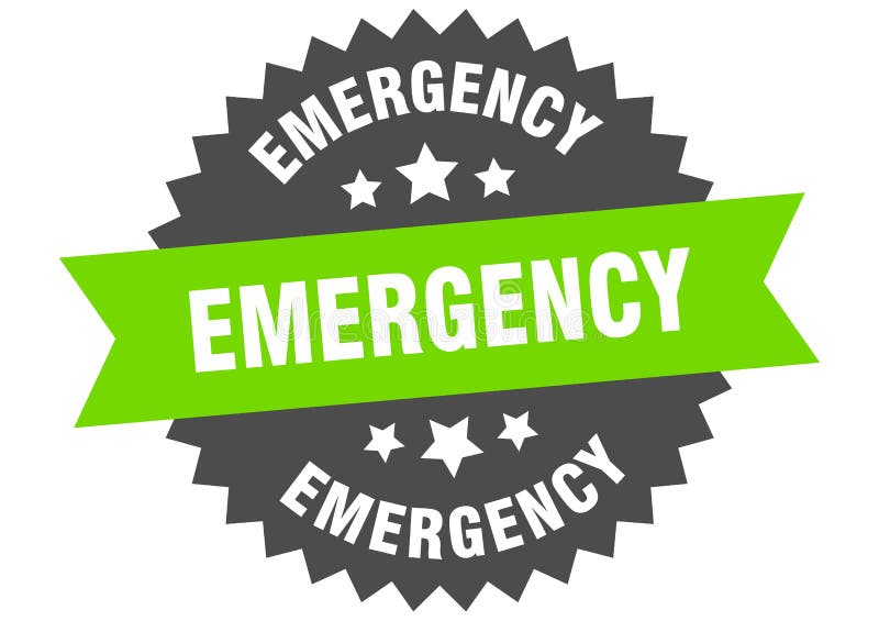 Emergency Sign. Emergency Round Ribbon Sticker Stock Vector ...