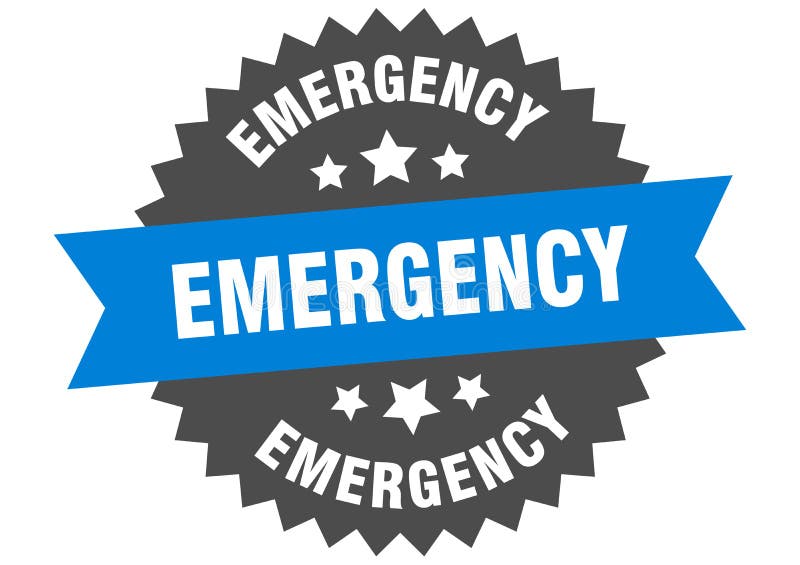 Emergency Sign. Emergency Circular Band Label. Emergency Sticker Stock ...