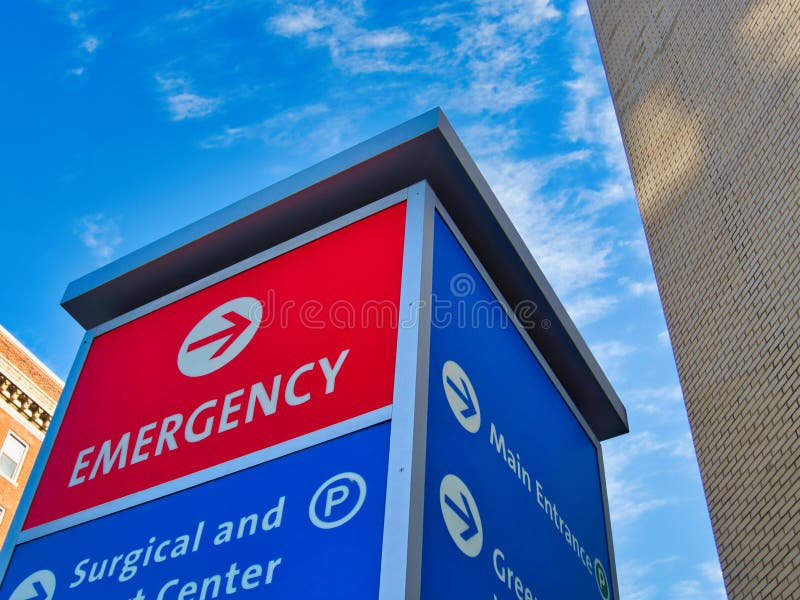 Emergency Sign at a Hospital Editorial Stock Image - Image of services ...