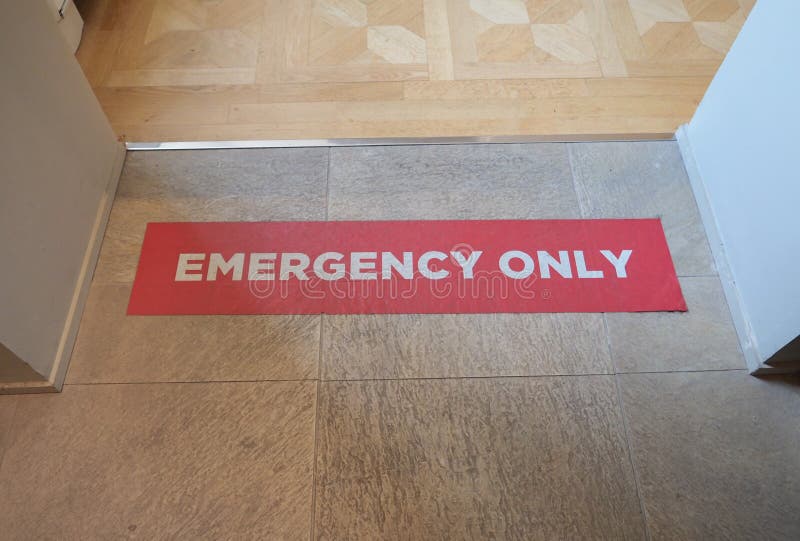 Emergency only sign stock image. Image of exit, warning - 267287275