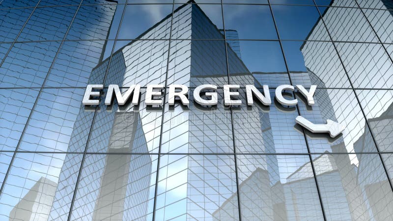 Emergency Signage on Glass Building Stock Video - Video of indication ...