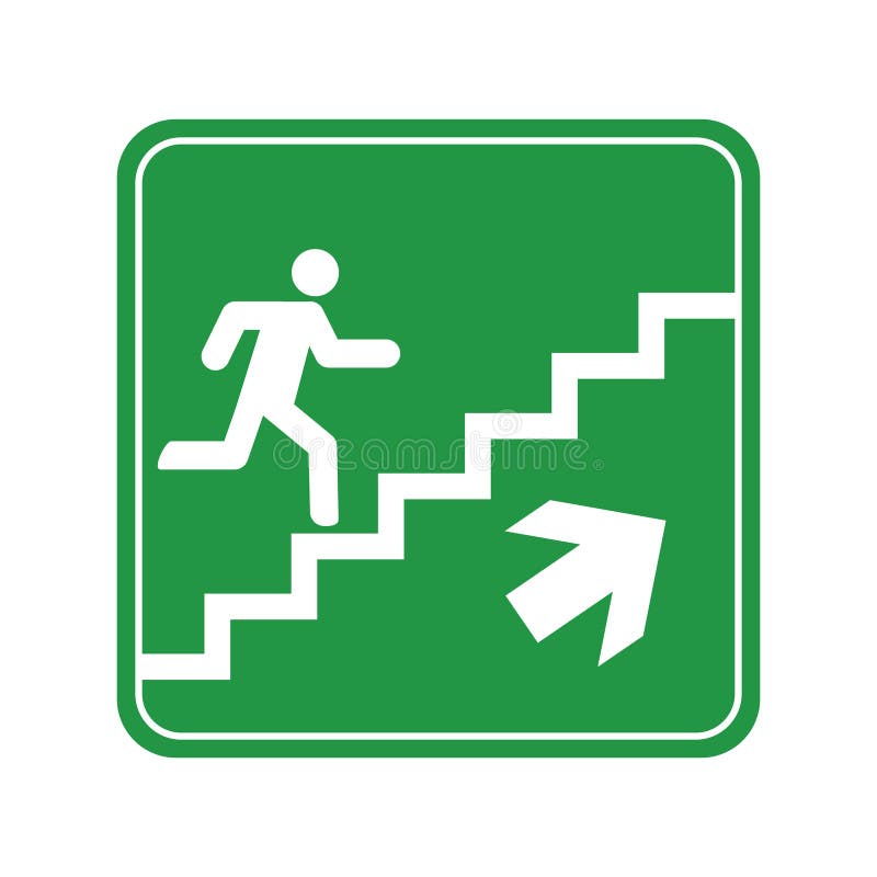 Emergency Signal of Emergency Exit for Stairs Stock Vector ...