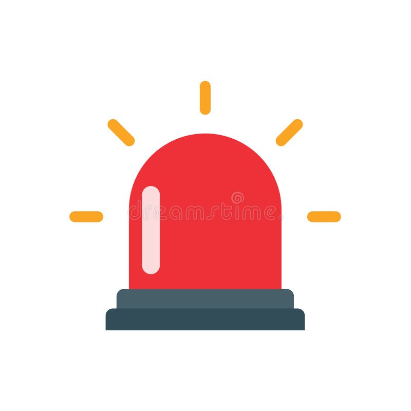 Emergency Siren Icon. Hazard Warning Light, Ambulance Route Alarm Stock ...