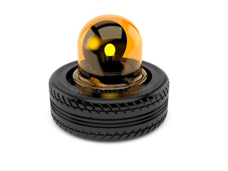 Emergency Siren Inside Car Tire Stock Illustration - Illustration of ...