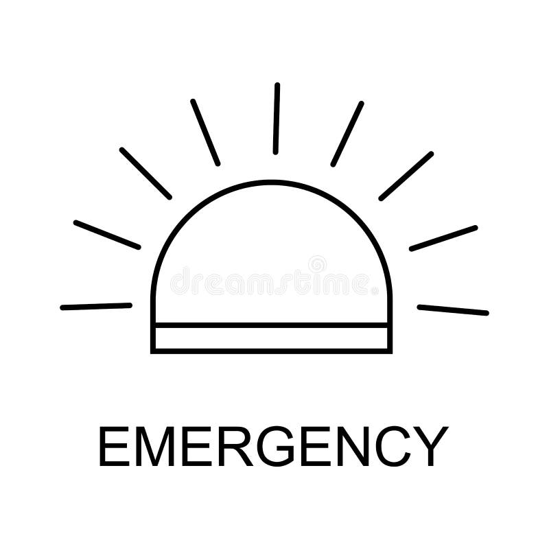 Emergency Siren Outline Icon. Element of Data Protection Icon with Name ...