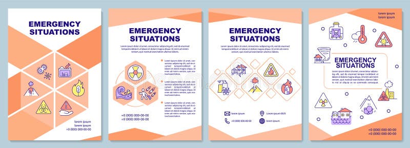 Emergency Situations Brochure Template Stock Vector - Illustration of ...