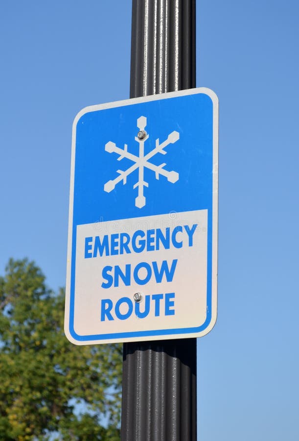 Emergency Snow Route Sign stock image. Image of outdoor - 14375545