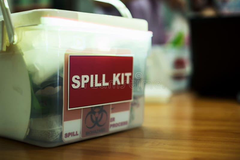 Emergency Spill Kit Wall Signs in Box for Use in Laboratory in T Stock ...