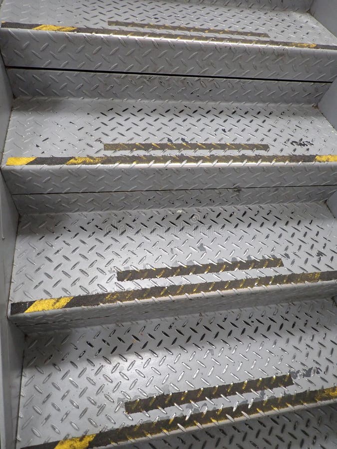 Emergency Staircase Metal Steps with Safety Marks Stock Image - Image ...