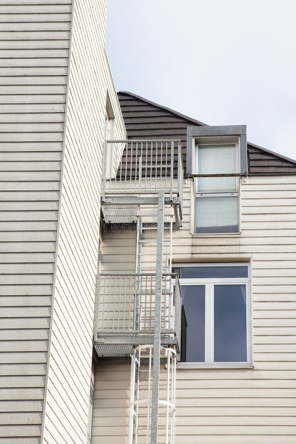 Emergency Stairs on a Building Stock Photo - Image of external, design ...